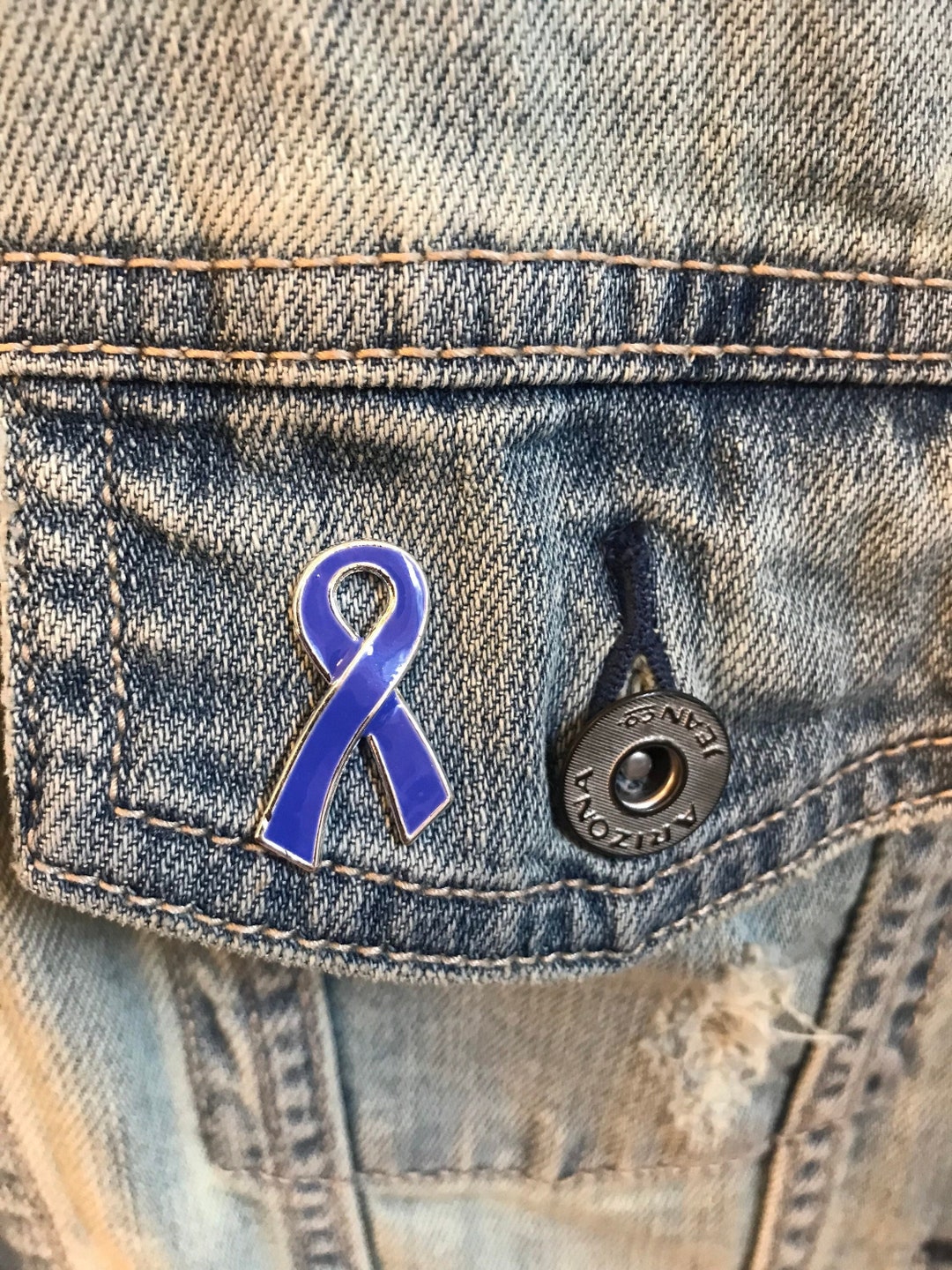 Periwinkle Ribbon / Lapel Hat Pin / Gastric Intestinal Stomach Cancer ...