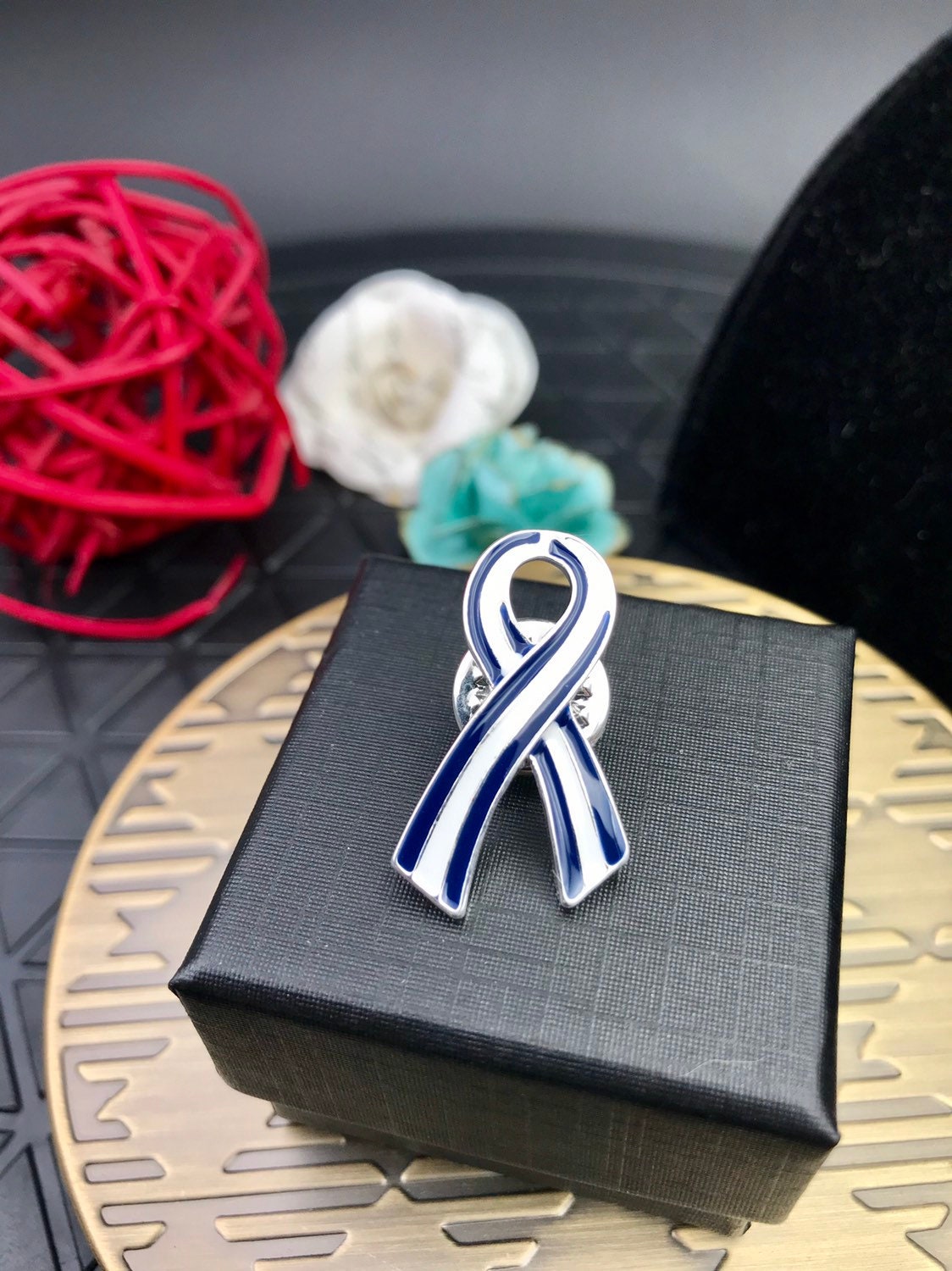 ALS Awareness Ribbon Pin / Avascular Necrosis Lapel Pin / Blue | Etsy