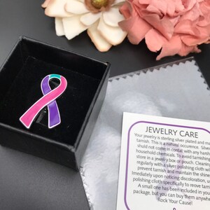 Thyroid Cancer Ribbon Pin - Awareness, Survivor Gift - Lapel Pin ...