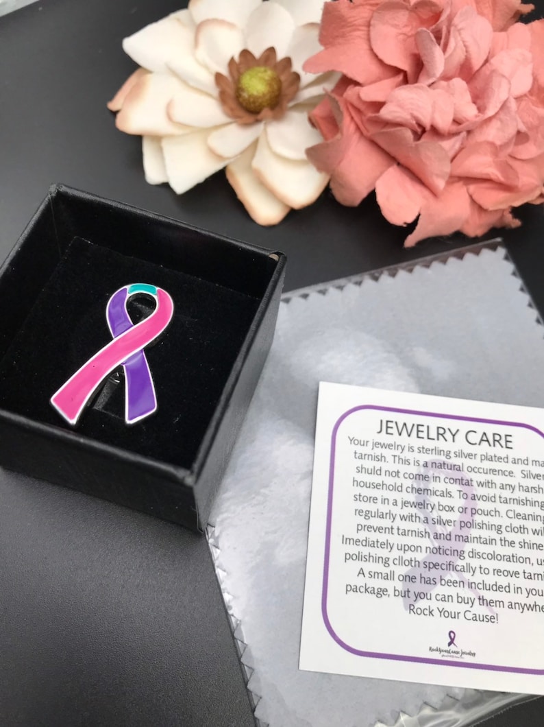Thyroid Cancer Ribbon Pin Awareness Survivor Gift Lapel | Etsy