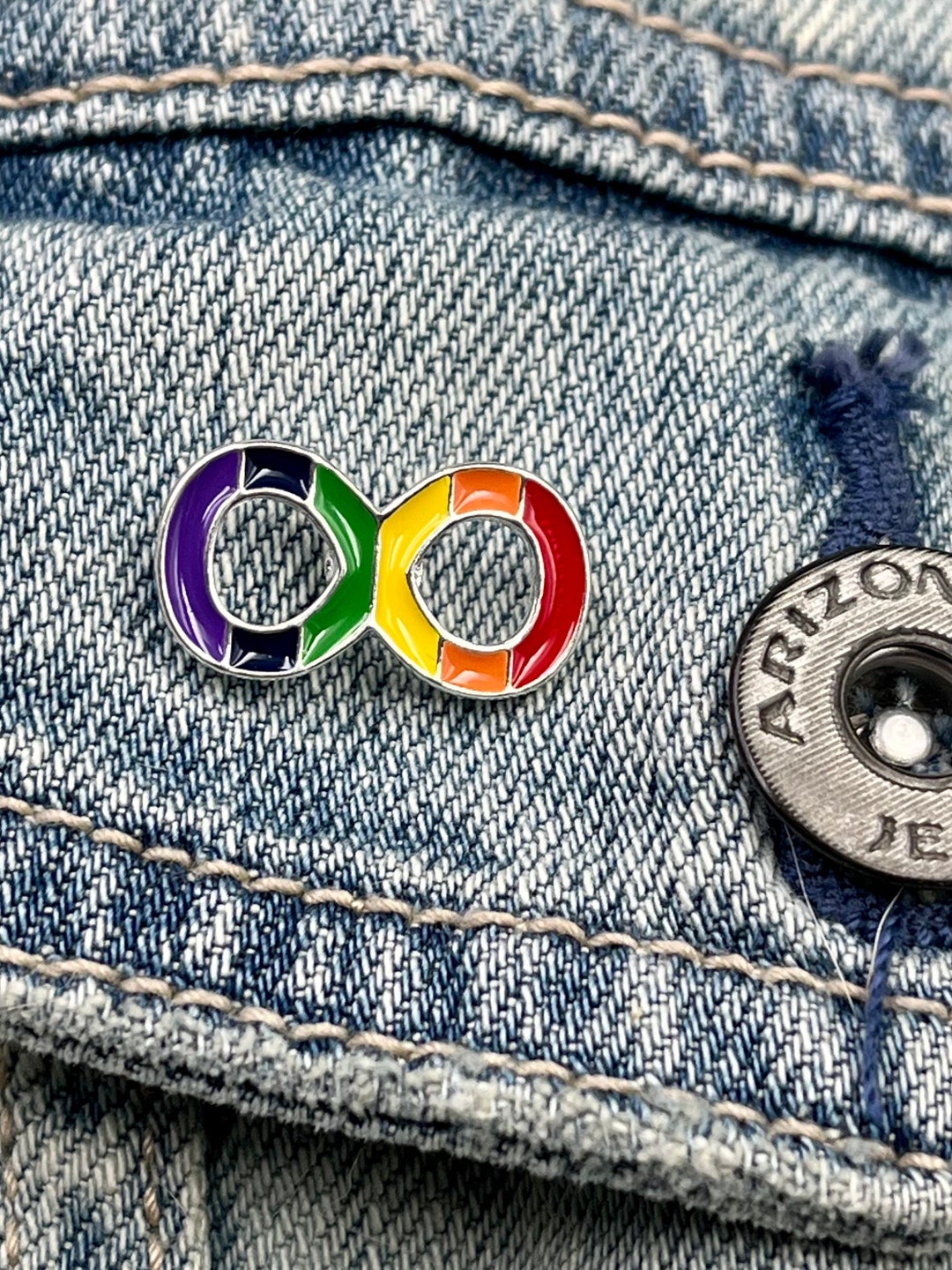 Rainbow Ribbon Infinity Lapel Hat Pin / LGBTQ Awareness / Lesbian Gay ...