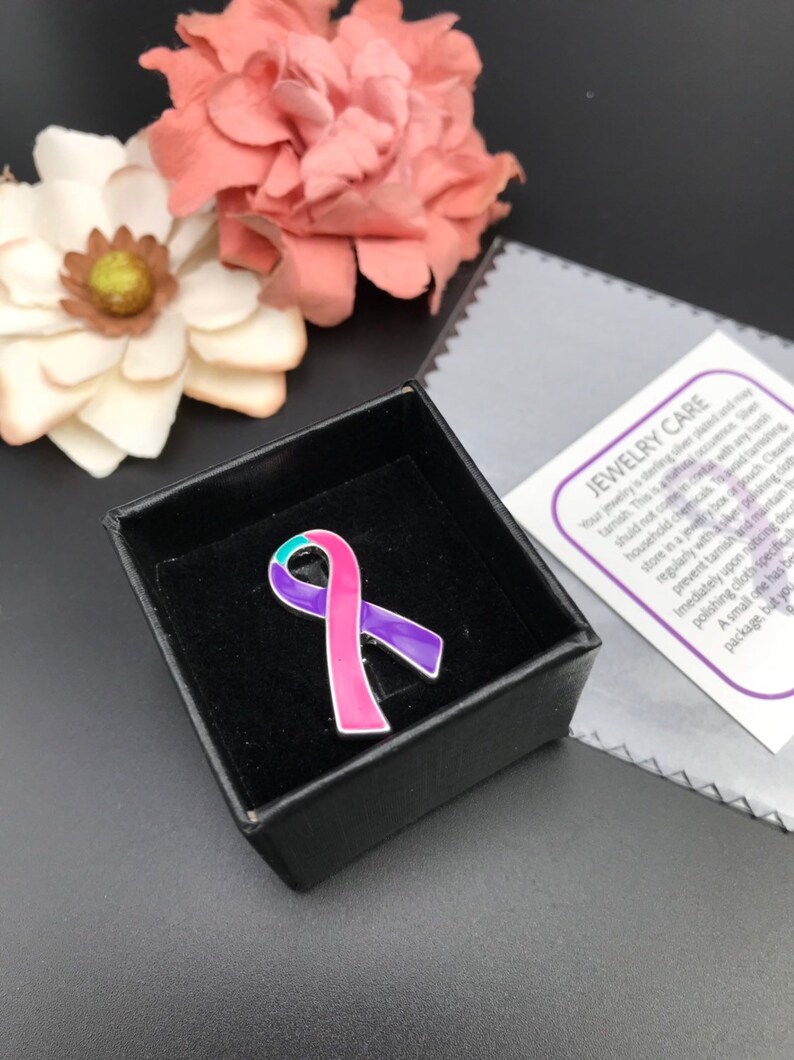 Thyroid Cancer Ribbon Pin Awareness Survivor Gift Lapel | Etsy