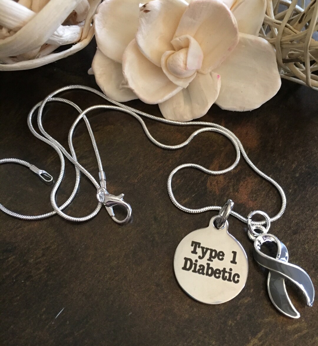 Tipo 1 y Tipo 2 Pulsera o collar de conciencia de diabetes diabética ...