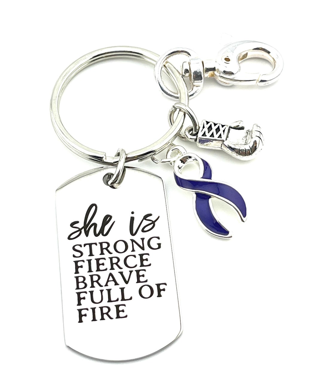 Navy Blue Ribbon Keychain – Colitis, Crohn’s Disease, Colon Cancer ...