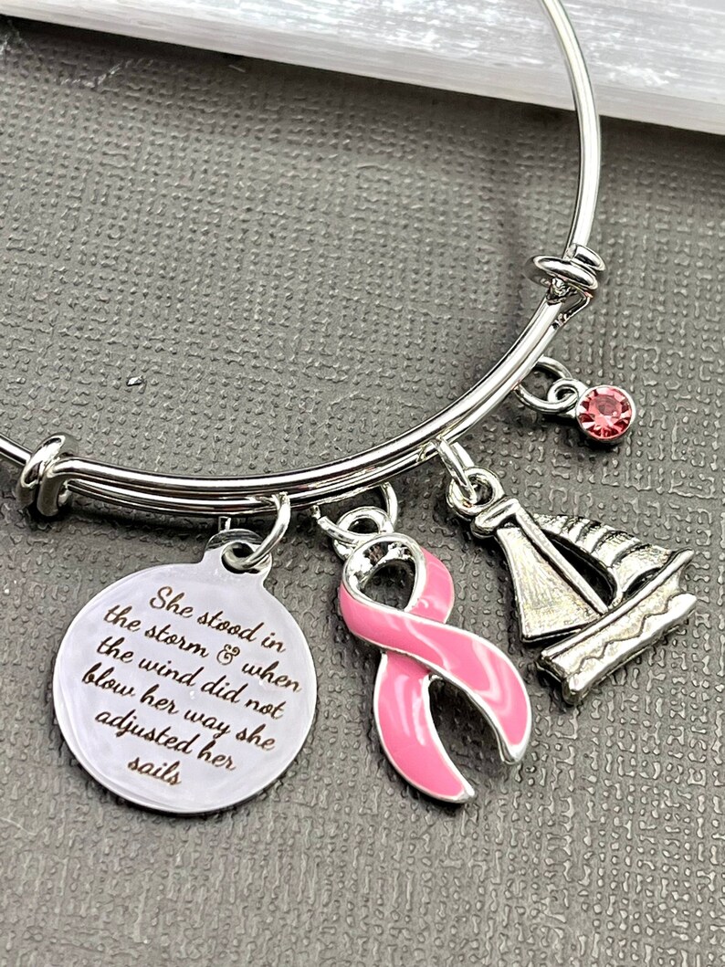 Breast Cancer Awareness Charm Bracelet Pink Ribbon BRCA - Etsy