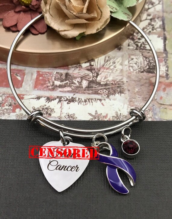 Fu Cancer Survivor Charm Bracelet Violet Purple Ribbon | Etsy
