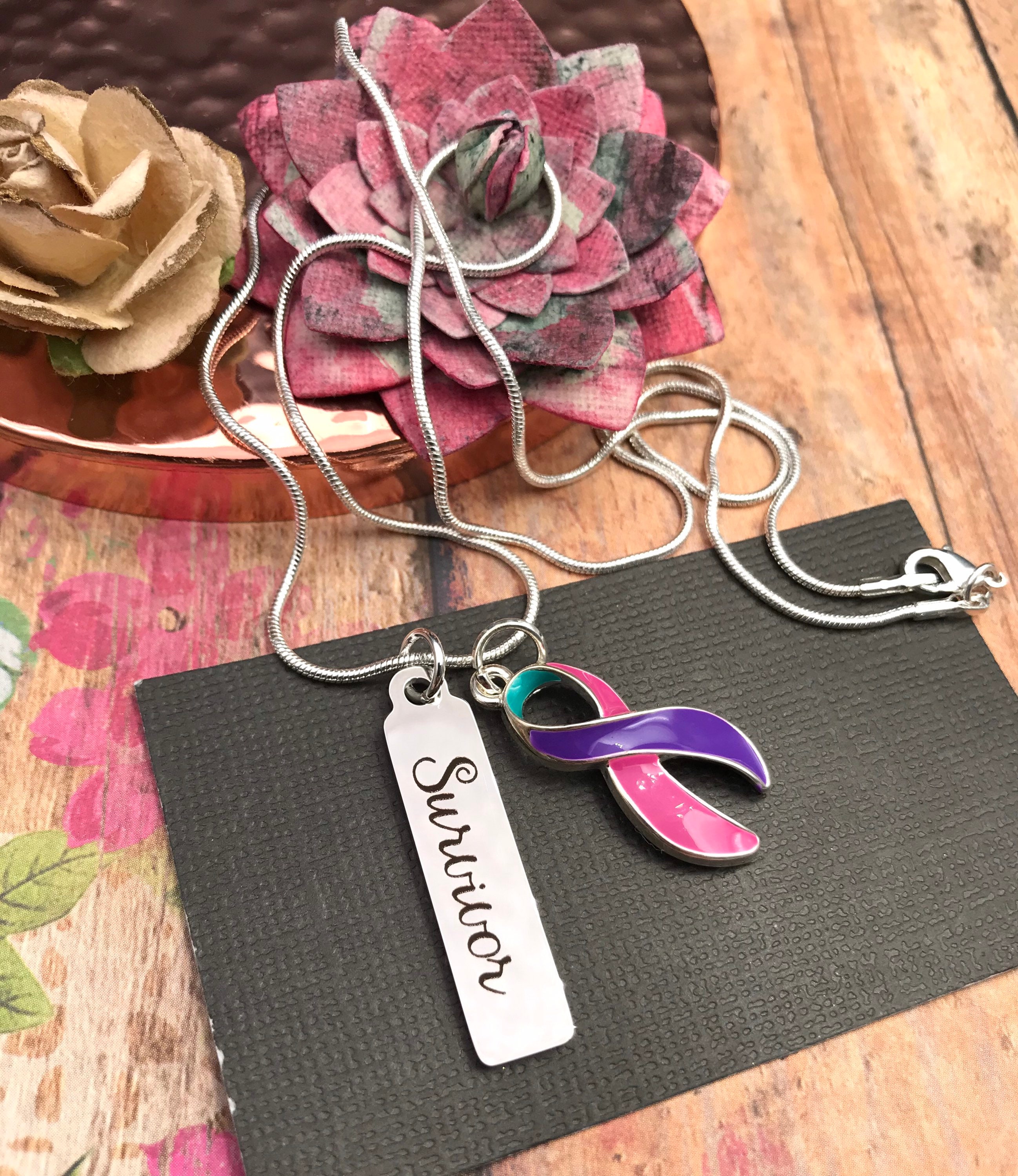 Survivor Necklace / Cancer Awareness Gift / Leukemia Melanoma | Etsy