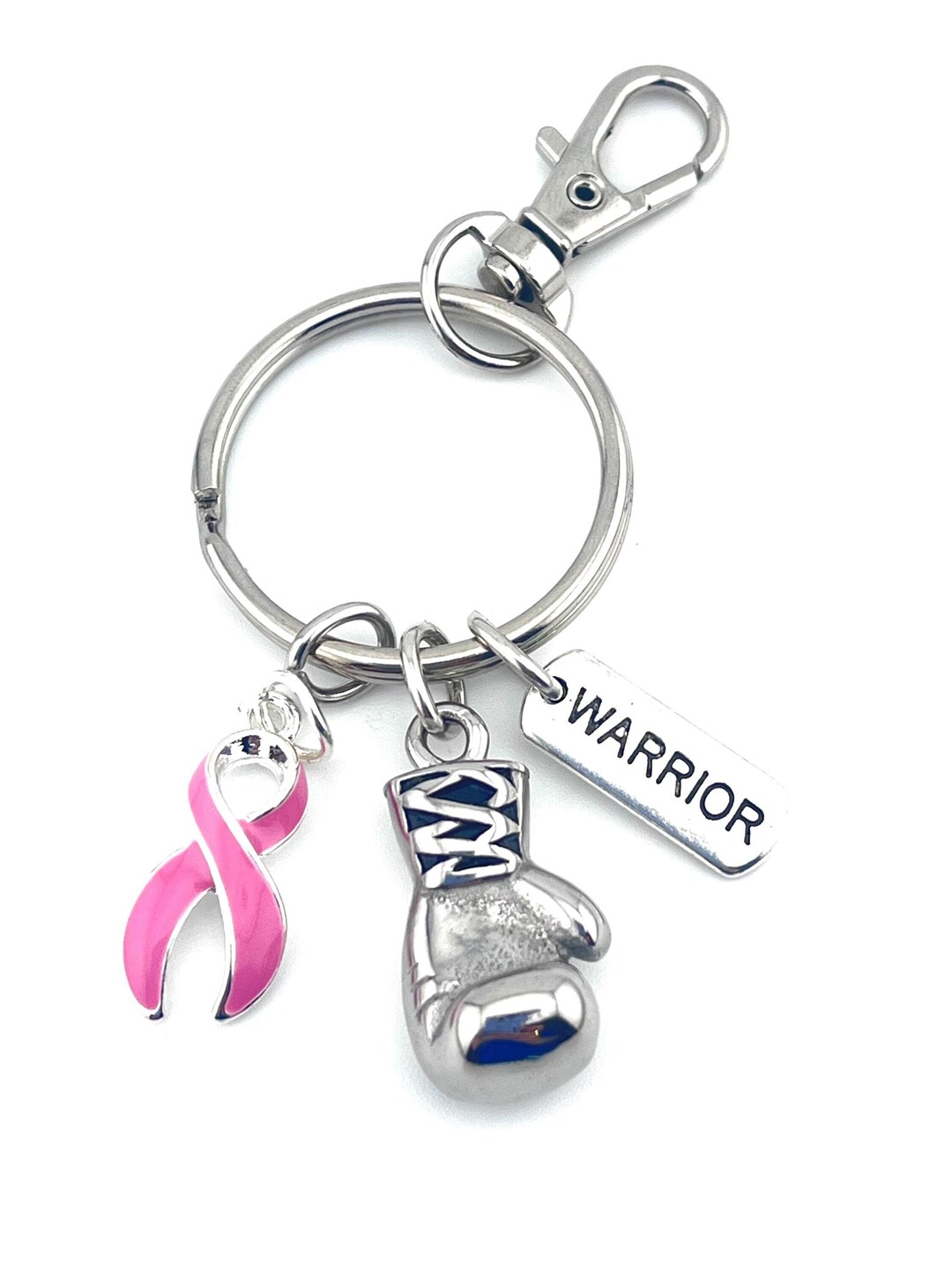 Pink Ribbon Boxing Glove Keychain – Triple Negative Breast Cancer ...