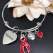 Survivor Red Ribbon Charm Bracelet / Aids HIV Awareness Heart - Etsy