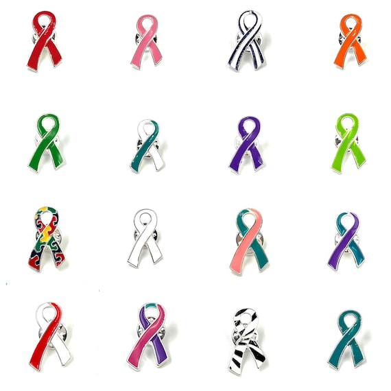 Pin Cancer Ribbon Colors PINK Breast Cancer Awareness Pin