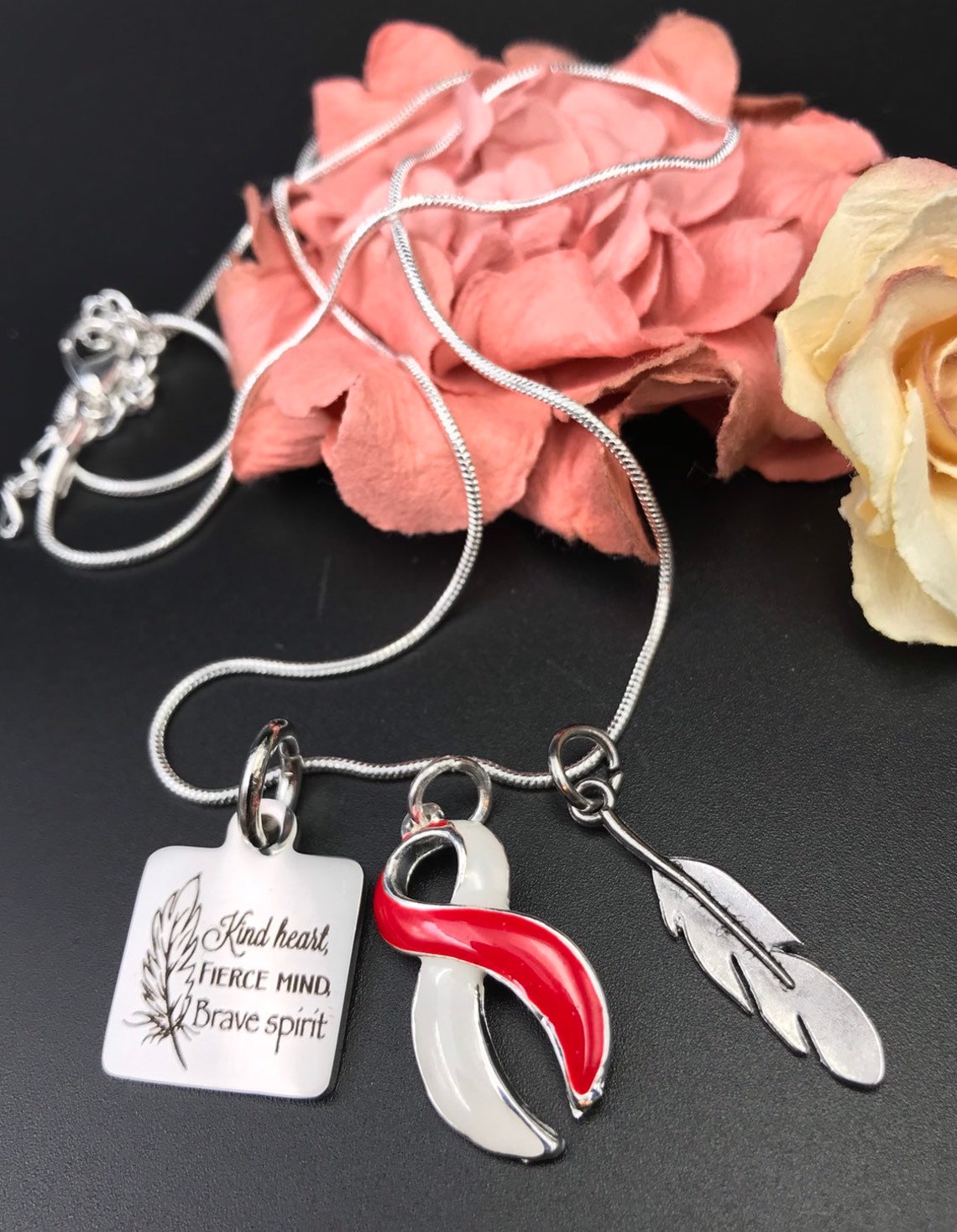 Red and White Ribbon Aplastic Anemia DVT Head & Neck - Etsy