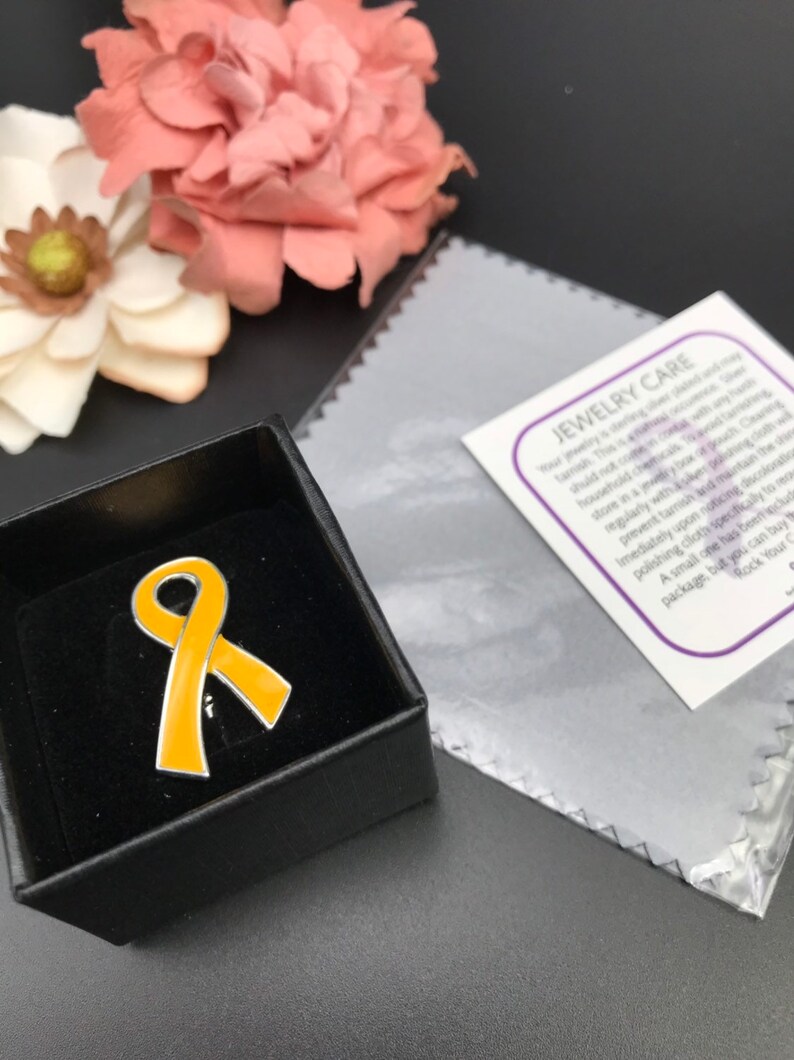 Gold Ribbon / Lapel Hat Pin / Alveolar Rhabdomyosarcoma | Etsy