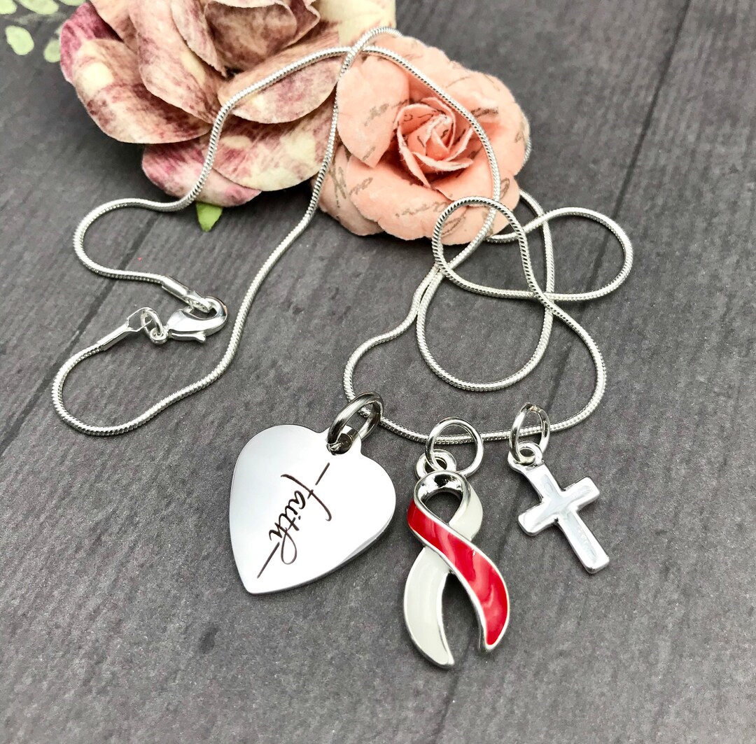 Red and White Ribbon Aplastic Anemia DVT Head & Neck - Etsy