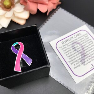 Thyroid Cancer Ribbon Pin - Awareness, Survivor Gift - Lapel Pin ...