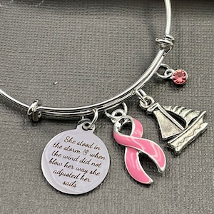 Breast Cancer Awareness Charm Bracelet Pink Ribbon BRCA - Etsy