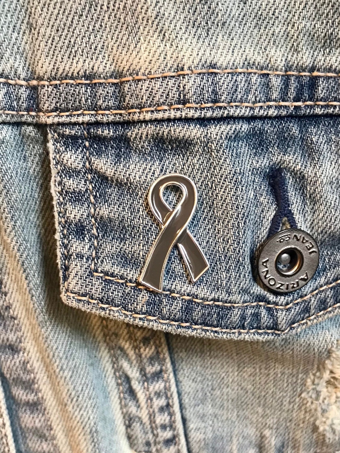 Gray Grey Ribbon / Lapel Hat Pin / Gray Grey Ribbon - Aphasia, Asthma ...