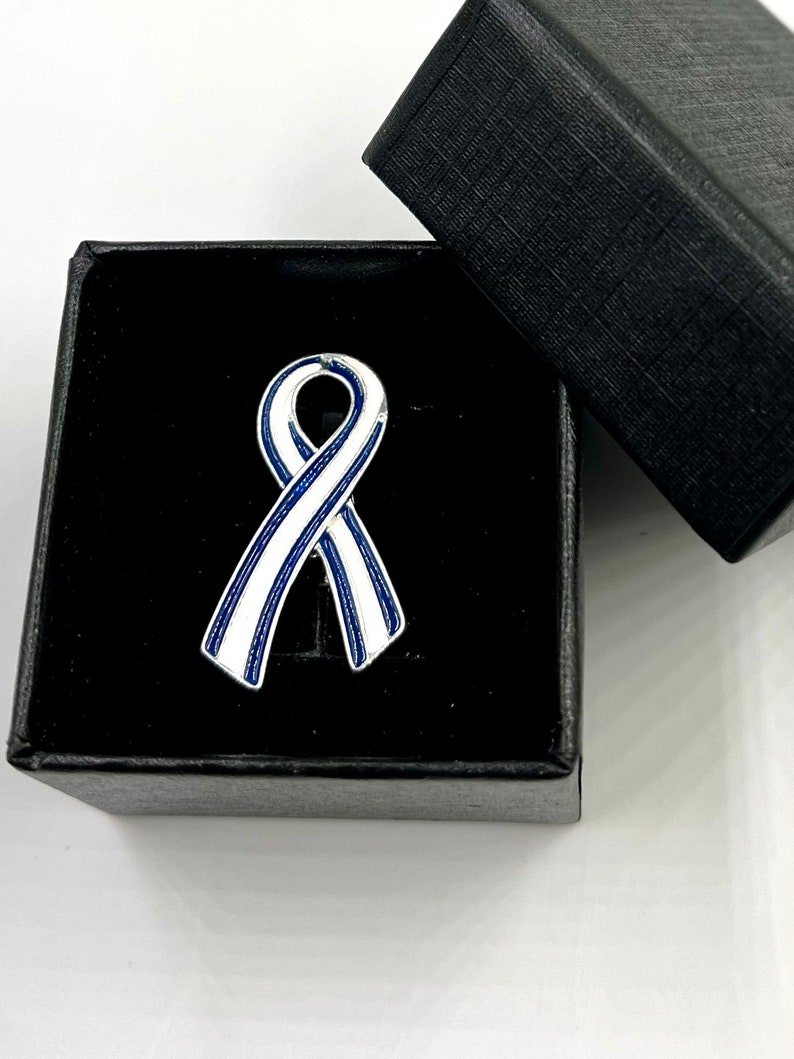 ALS Awareness Ribbon Pin / Avascular Necrosis Lapel Pin / Blue and ...