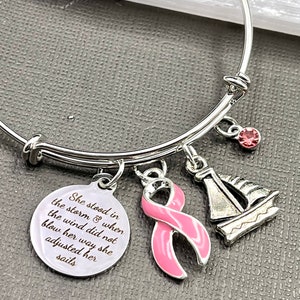 Breast Cancer Awareness Charm Bracelet Pink Ribbon BRCA, BRCA1, BRCA2 ...