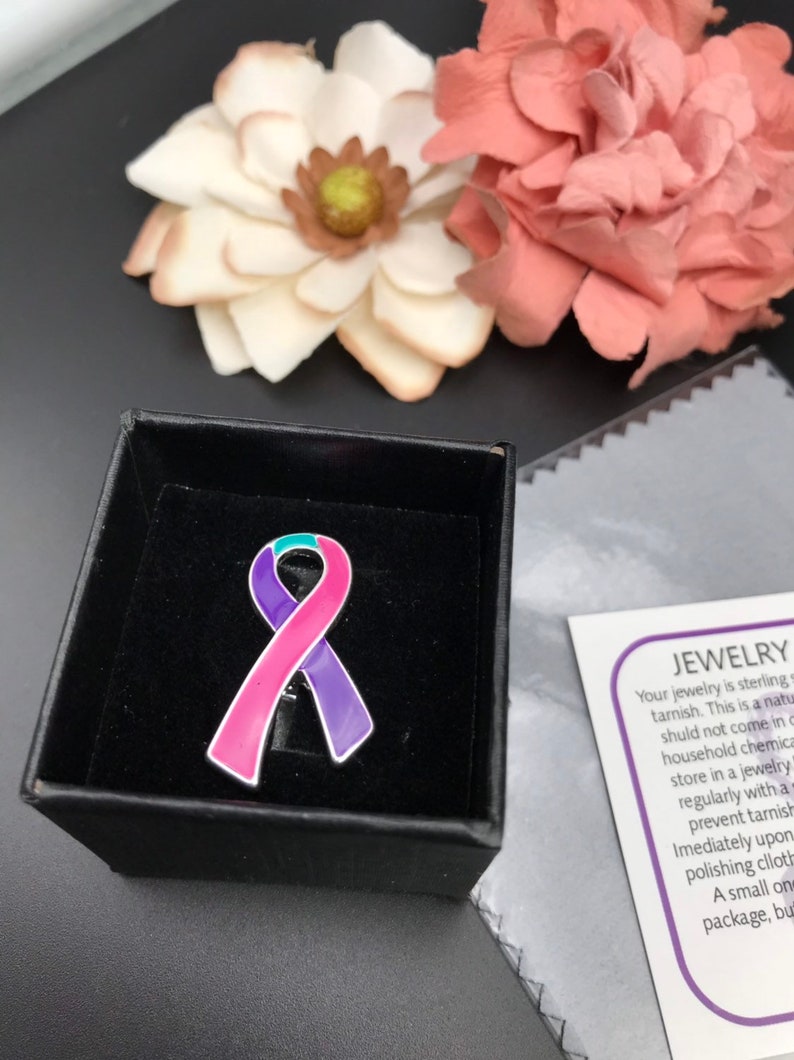 Thyroid Cancer Ribbon Pin Awareness Survivor Gift Lapel | Etsy
