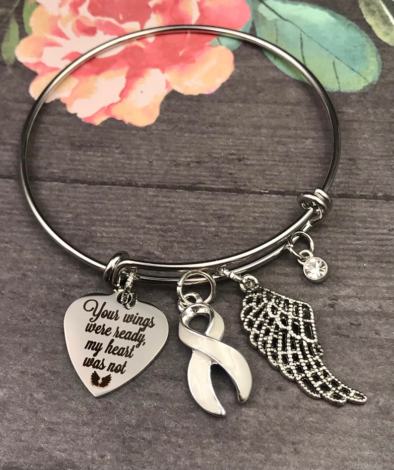 White Ribbon Memorial Bracelet Sympathy Gift | Etsy