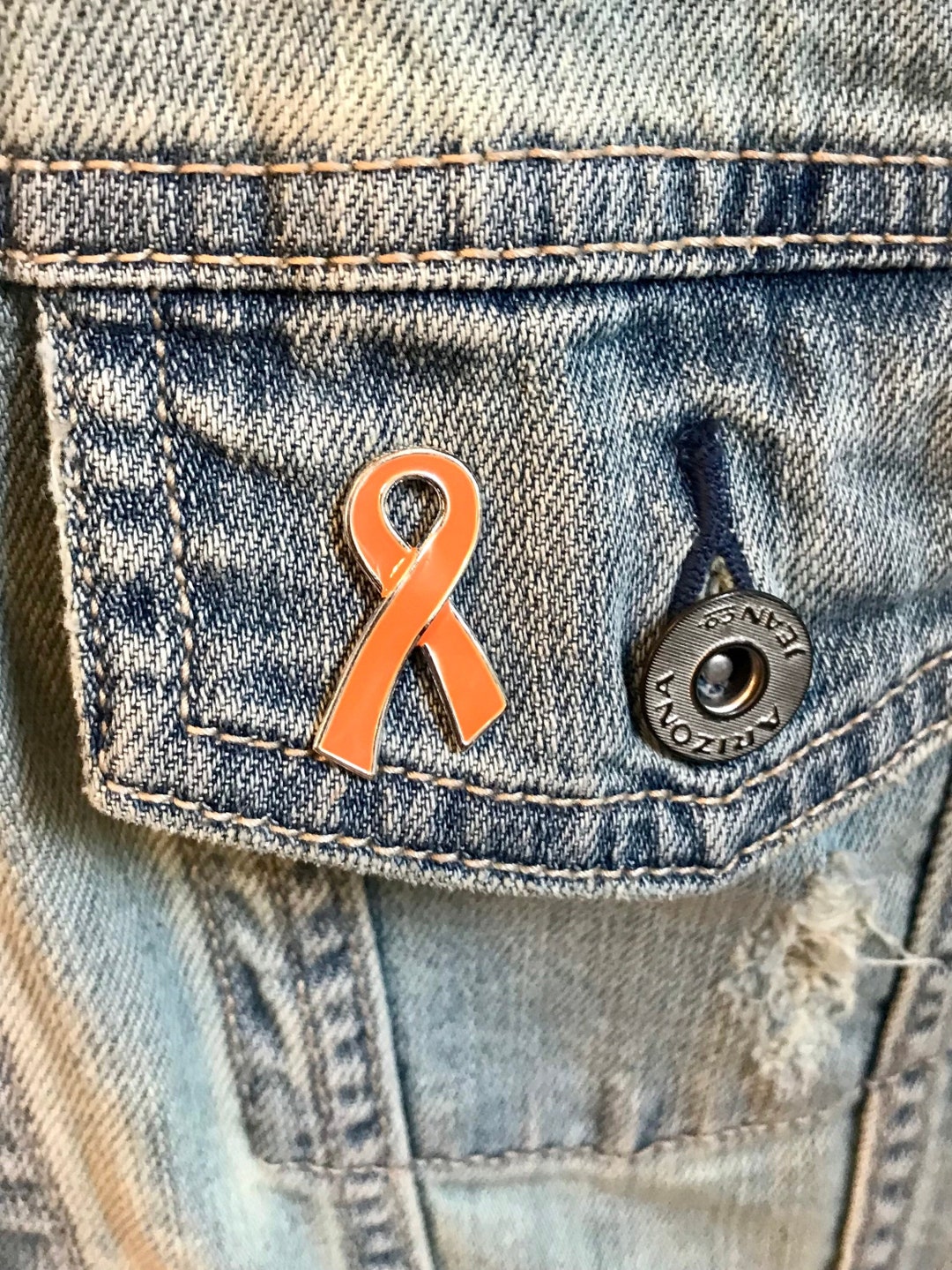 Orange Ribbon / Lapel Hat Pin / Kidney Cancer / Renal Cell Carcinoma ...