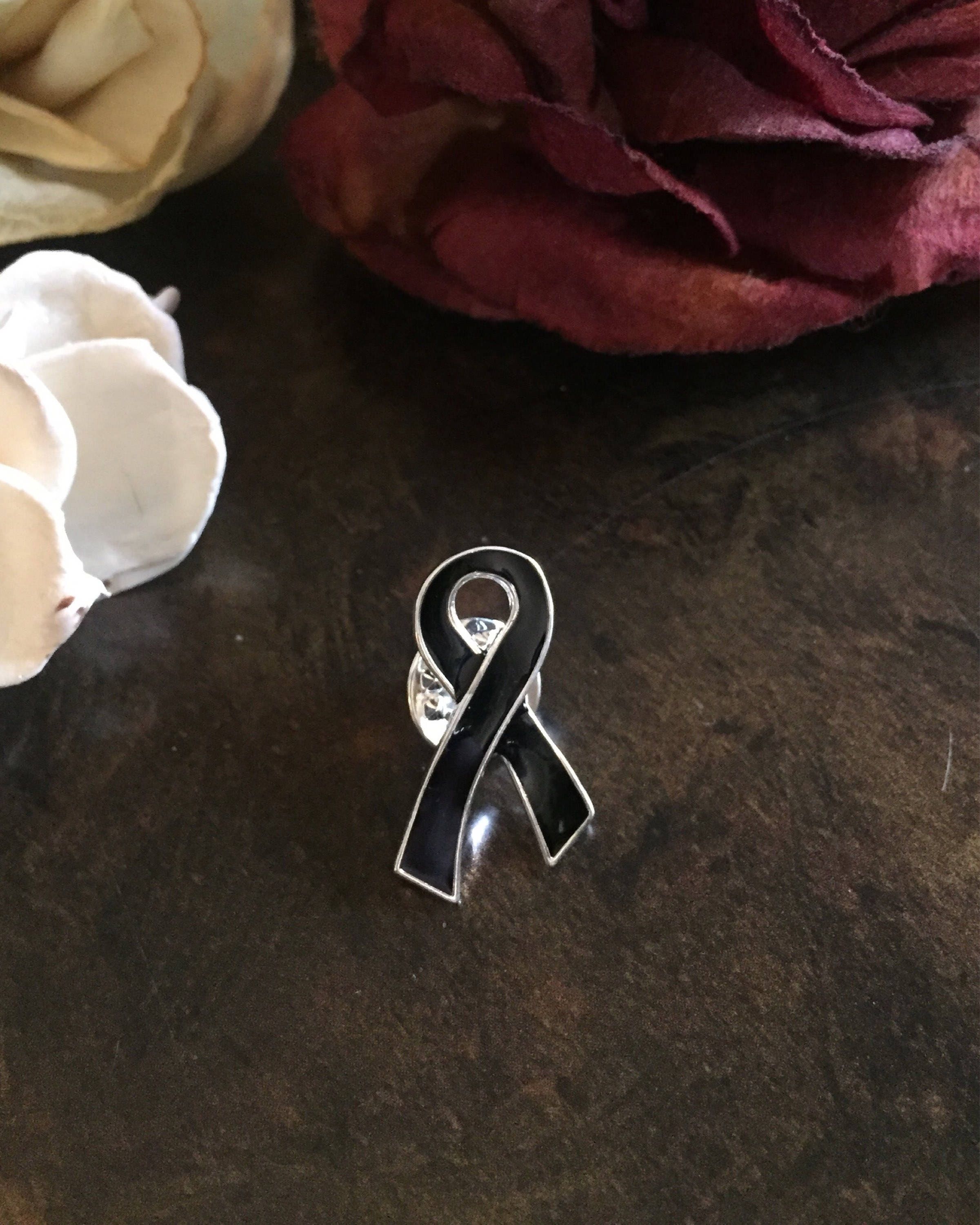 Black Ribbon / Lapel Hat Pin / Melanoma Awareness / Skin Cancer ...