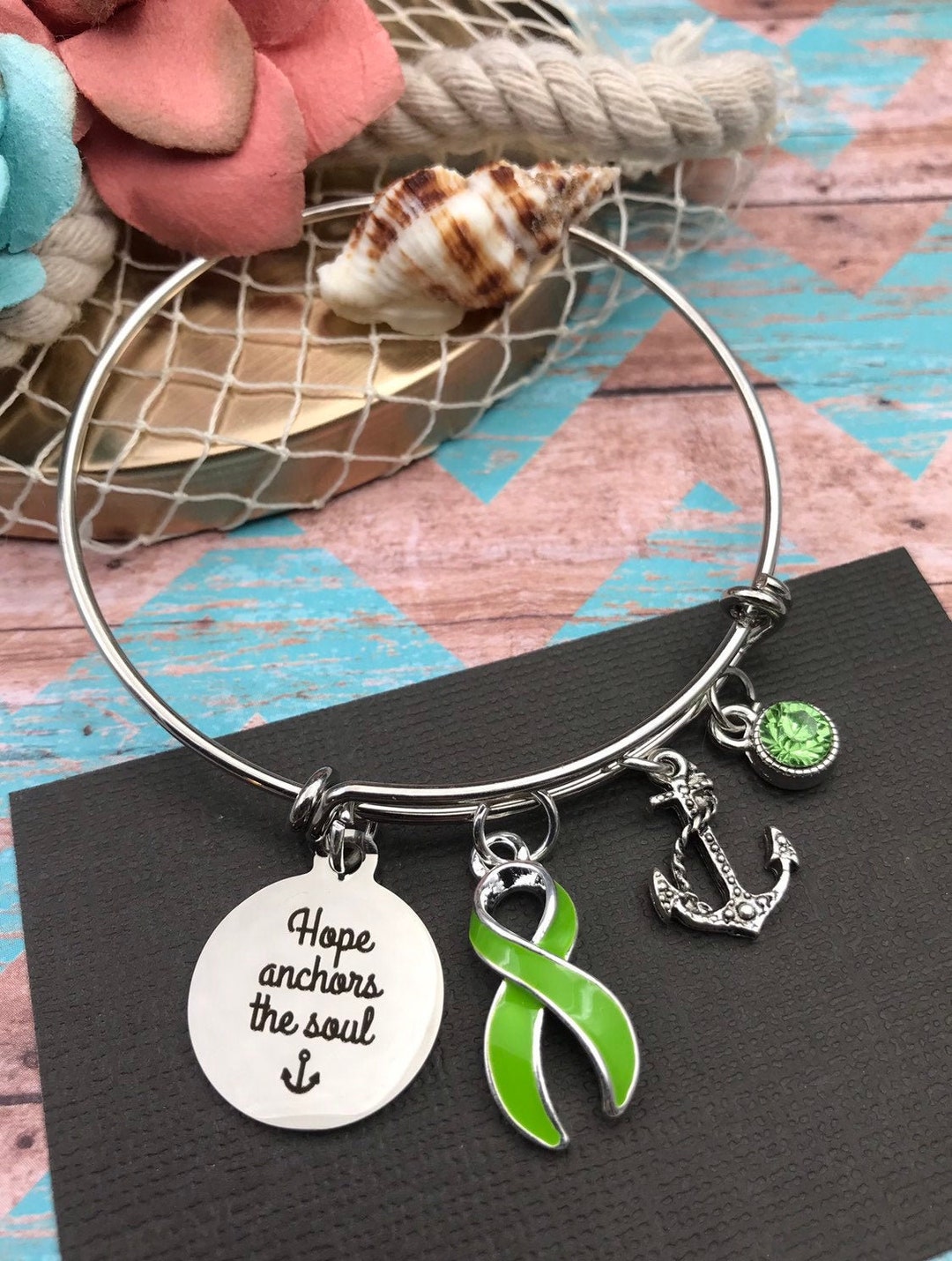 Lymphoma Bracelet, Lyme Disease Jewelry - Lime Green Ribbon - Muscular ...