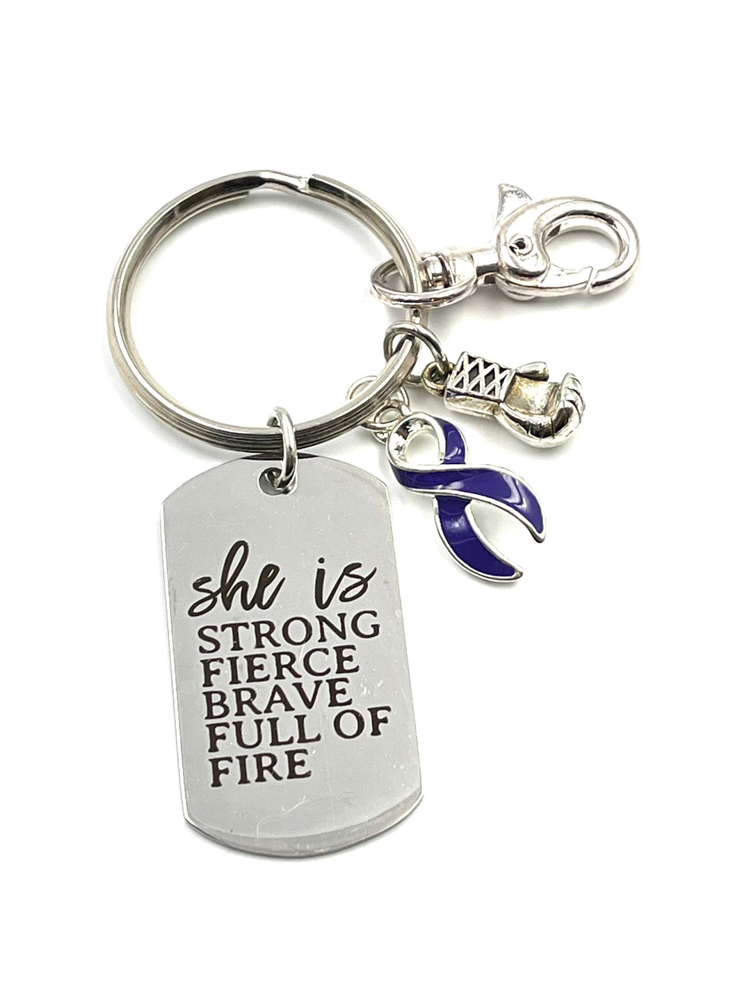 Navy Blue Ribbon Keychain Colitis, Crohns Disease, Colon Cancer, Rectal ...