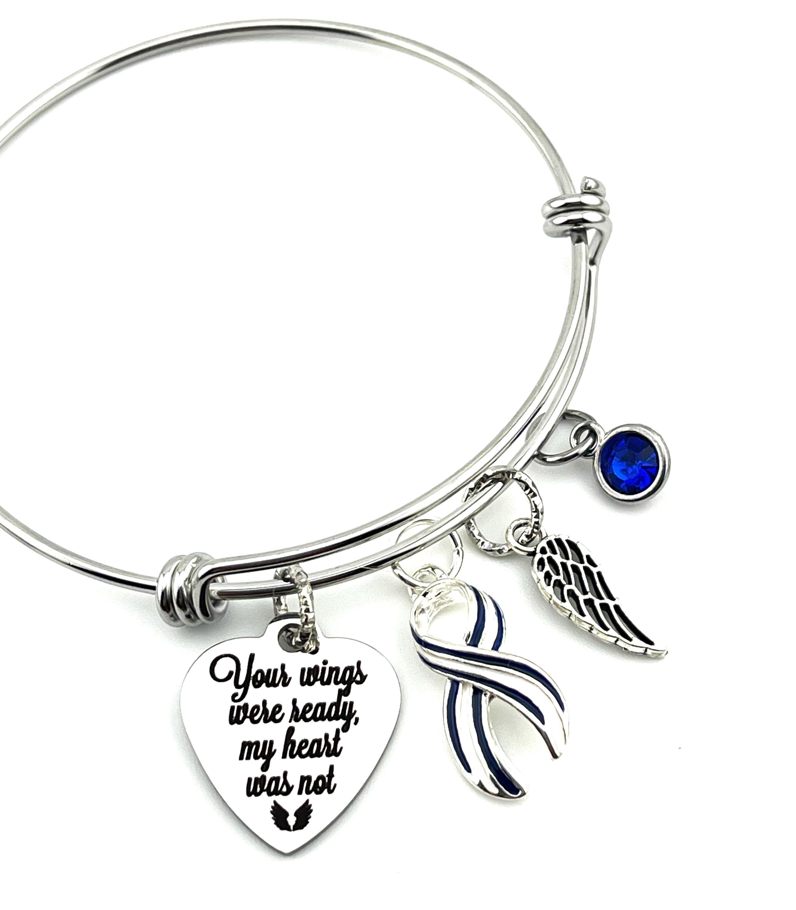ALS Awareness Bracelet - Your Wings Were Ready, My Heart Was Not Charm ...
