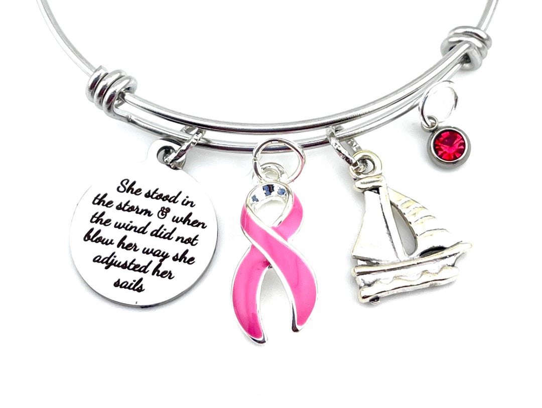 Breast Cancer Awareness Charm Bracelet - Pink Ribbon - BRCA, BRCA1 ...