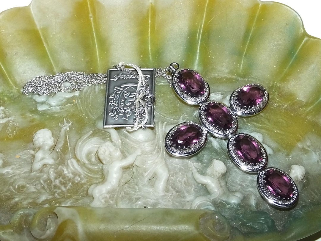 Vintage Mid Century Victorian Gothic Revival Danecraft Amethyst Purple ...