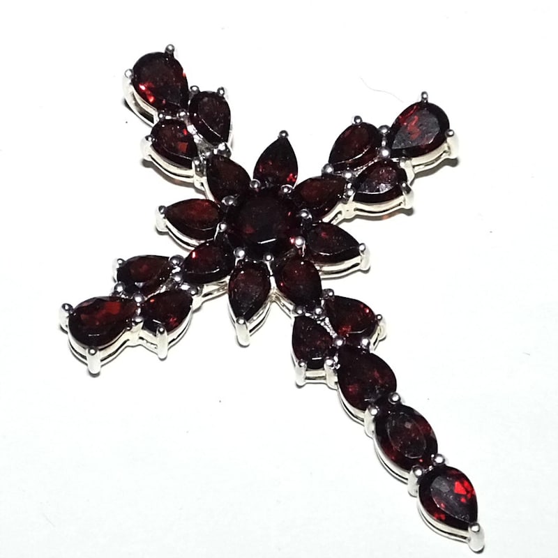 Gothic Cross Red Gems - Etsy