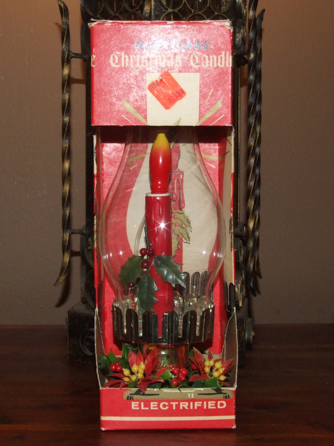 Vintage Mid Century Timco Hurricane Lamp Christmas Candle Light With ...