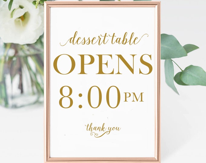Dessert Table Open Sign, Wedding Sign, Candy Table Sign, Sweets Table ...