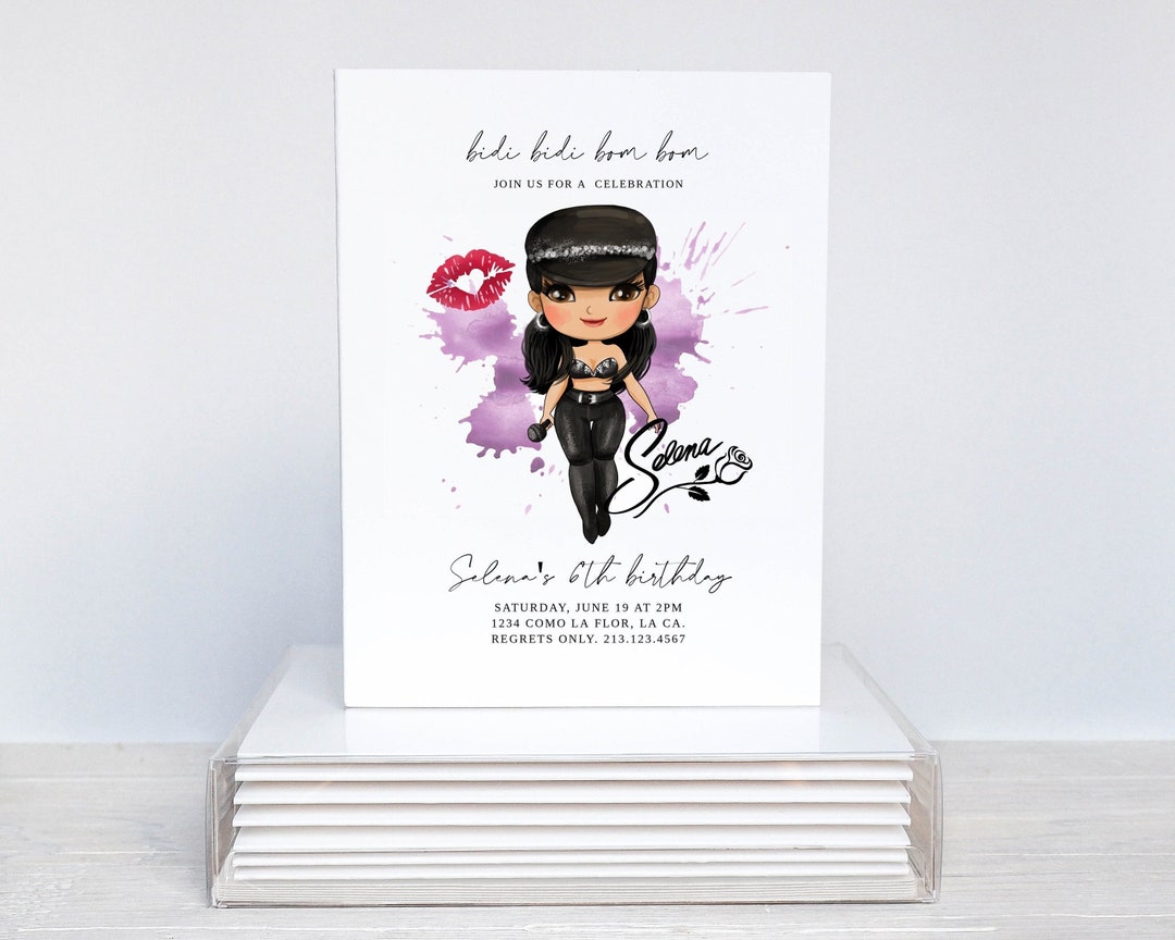 Selena Birthday Invitation, Selena Modern Minimalist Birthday, Cute ...