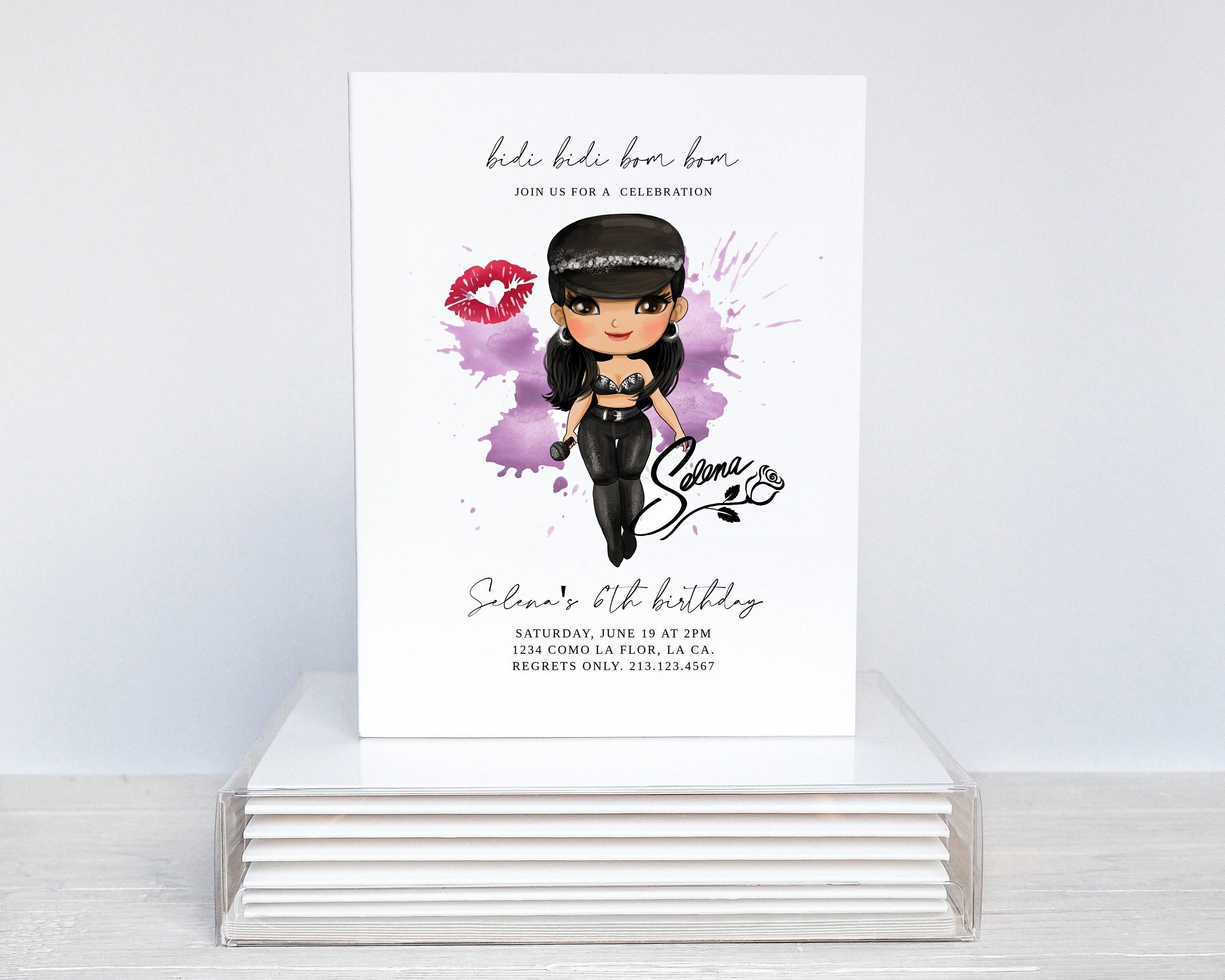 Selena Birthday Invitation Selena Modern Minimalist Birthday - Etsy