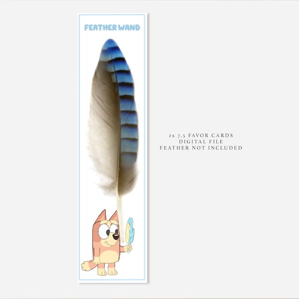 Bluey feather wand label - Etsy.de