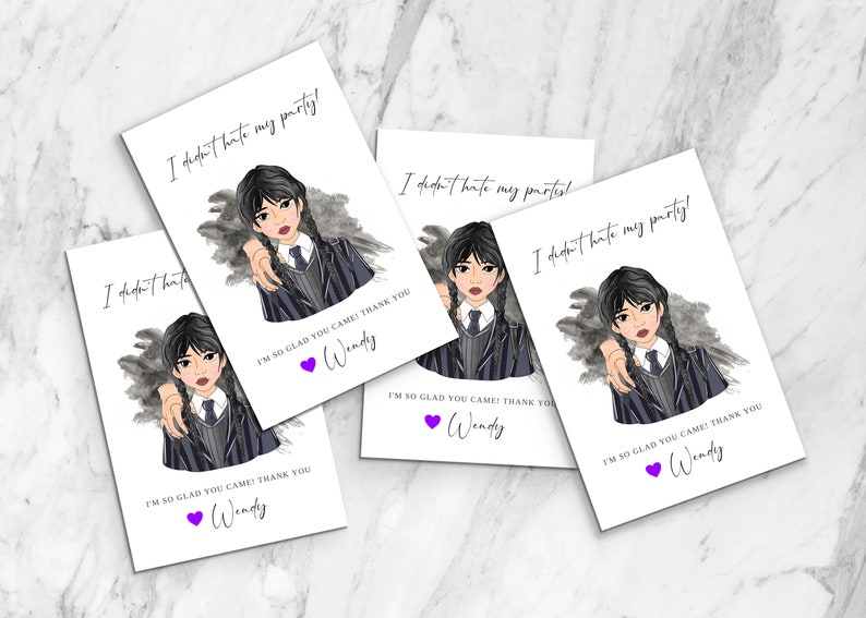 Wednesday Favor Tags Wednesday Aadams Thank You Tags - Etsy