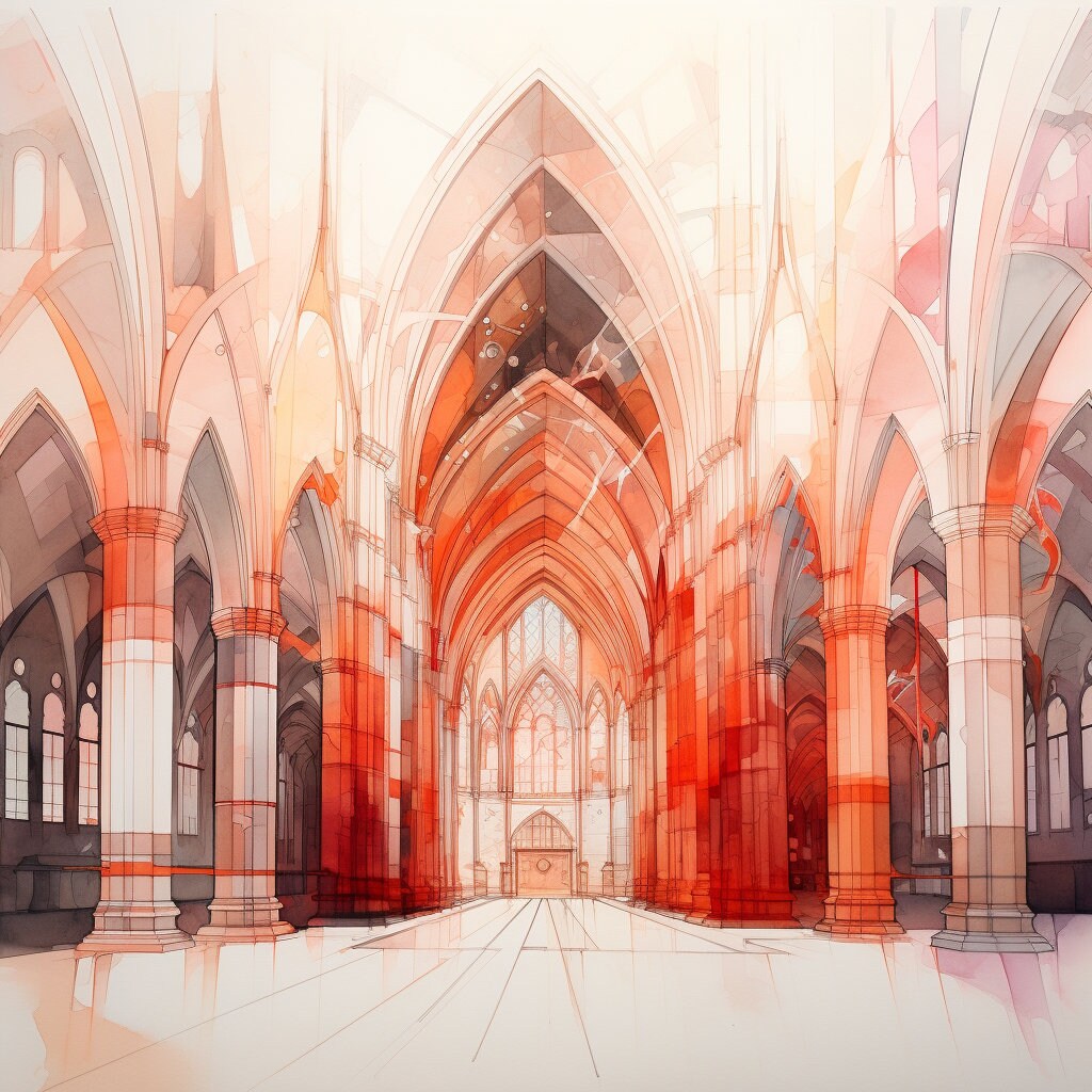 4 Digital Files: Renaissance-inspired Architectural Illustration ...