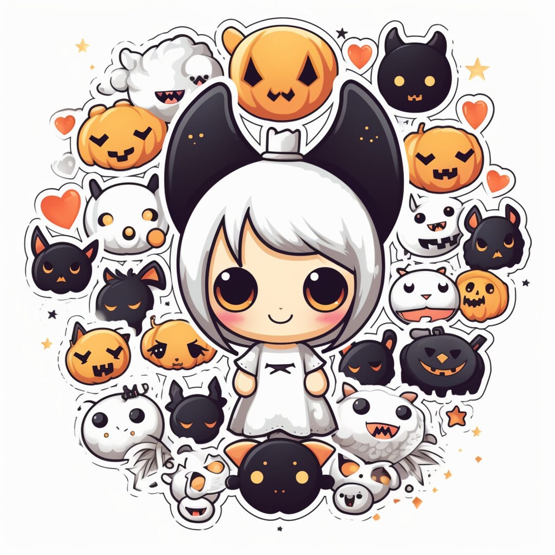 10-sticker Pack Cute Halloween Harvest Kawaii Stickers – High-contrast ...