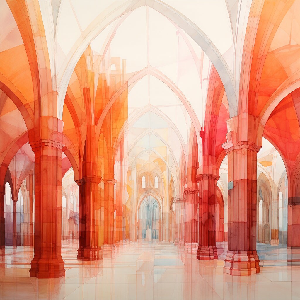4 Digital Files: Renaissance-inspired Architectural Illustration ...