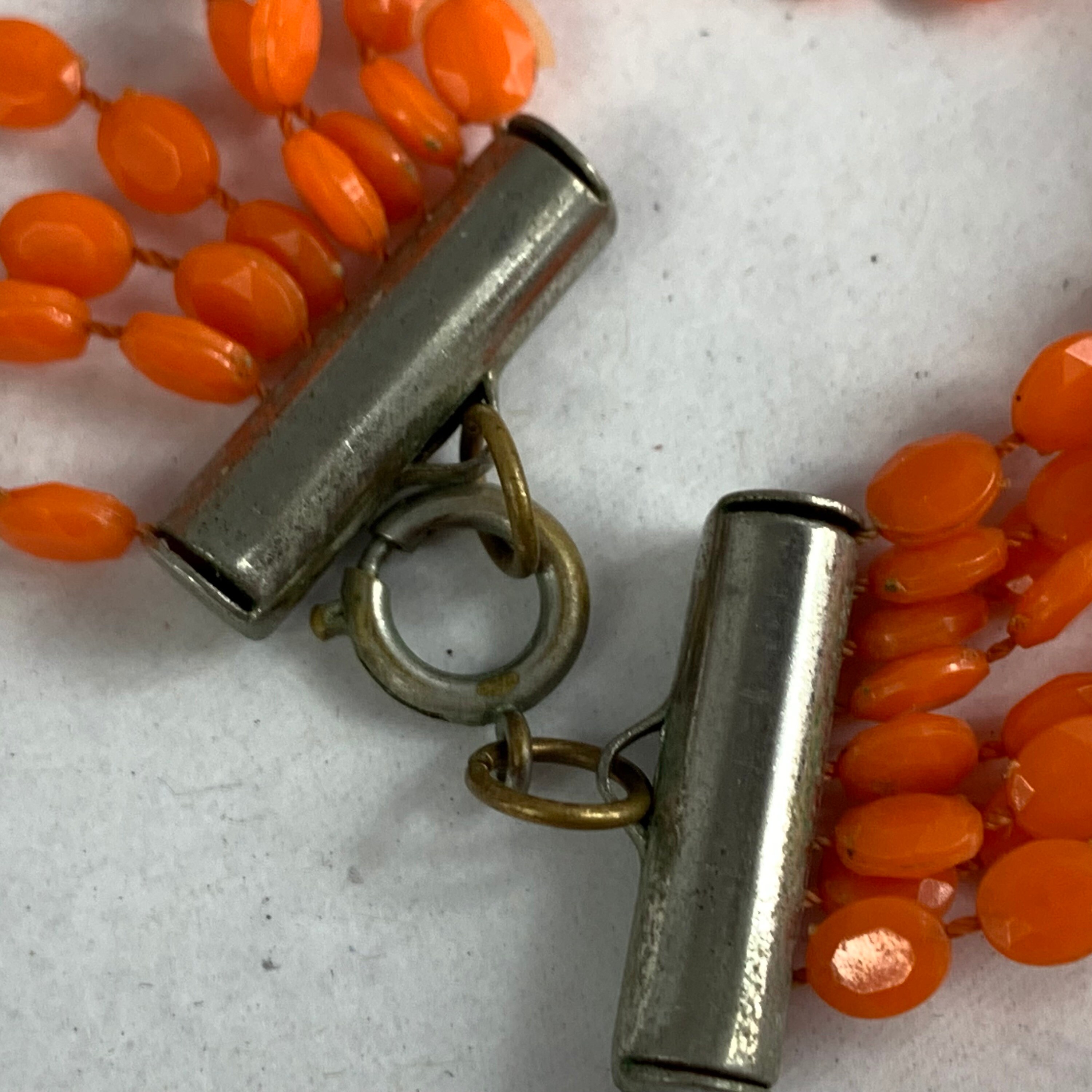 Mod Orange 1960's Sixties Hippie Plastic Beaded Necklace - Etsy