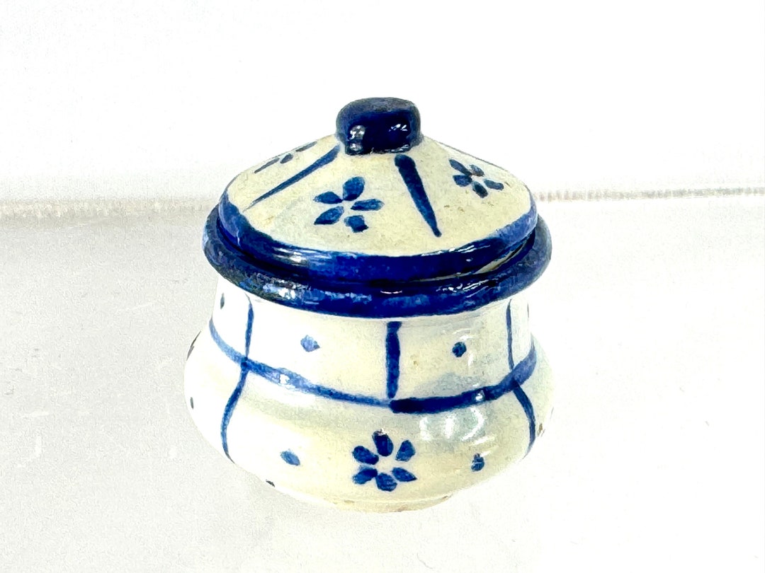 Vintage Porcelain Doll House Miniature Delft Lidded Pot - Etsy
