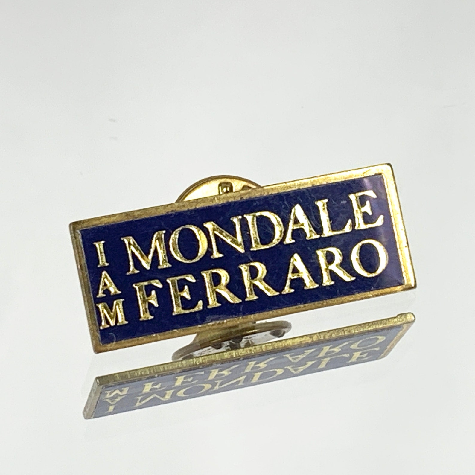 Vintage Political Memorabilia Mondale Ferraro Campaign Union Lapel Pin ...