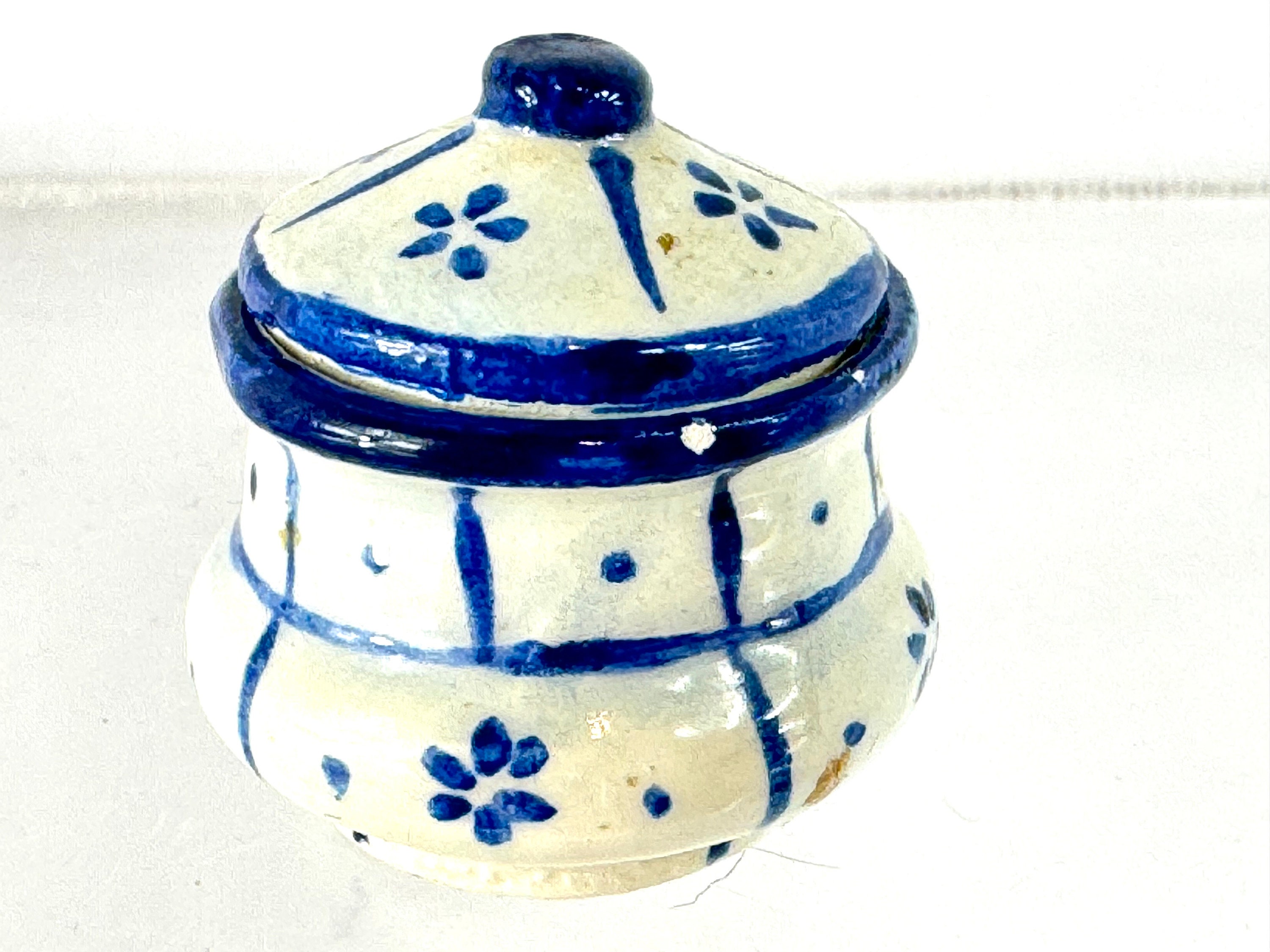 Vintage Porcelain Doll House Miniature Delft Lidded Pot - Etsy