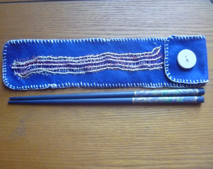 Blue Felt Chopstick Bag Ecofriendly Chopstick Case - Etsy