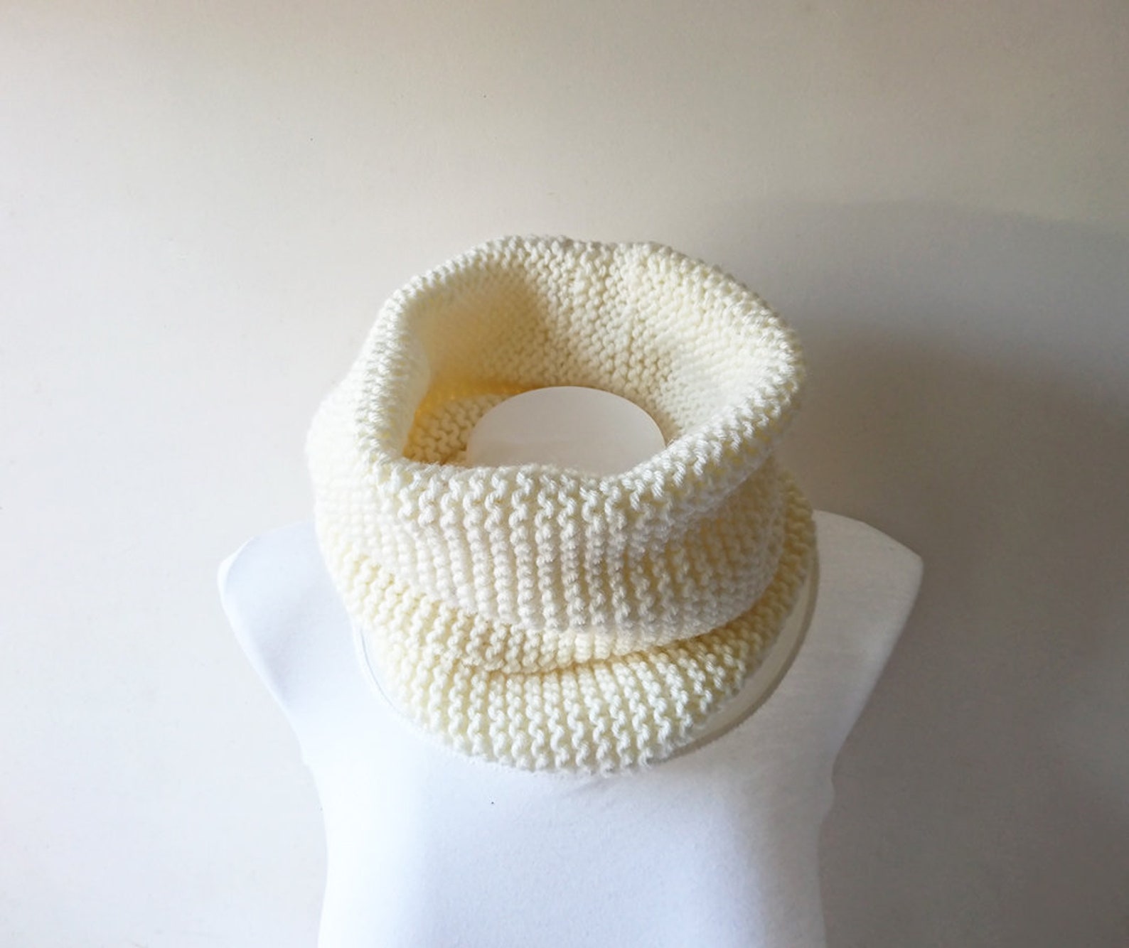 Hand Knitted Cowl in Ivory Oversized Chunky Knit Cowl - Etsy