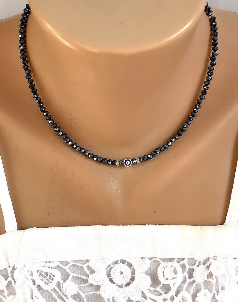 Red Crystal Beaded Necklace Evil Eye Bead Red Necklace Gift - Etsy