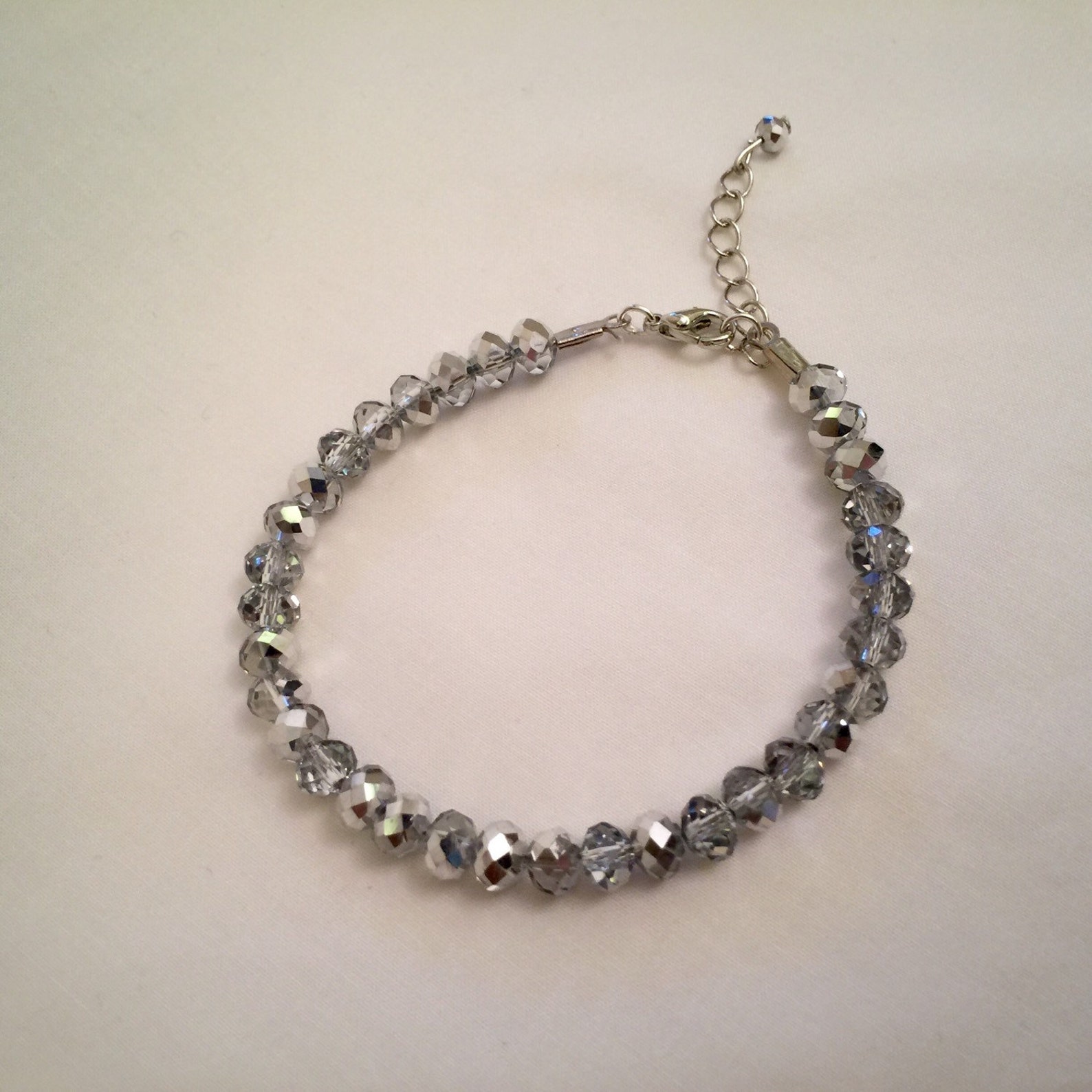 Silver Crystal Bracelet, Silver Bracelet, Silver Jewelry, Wedding ...
