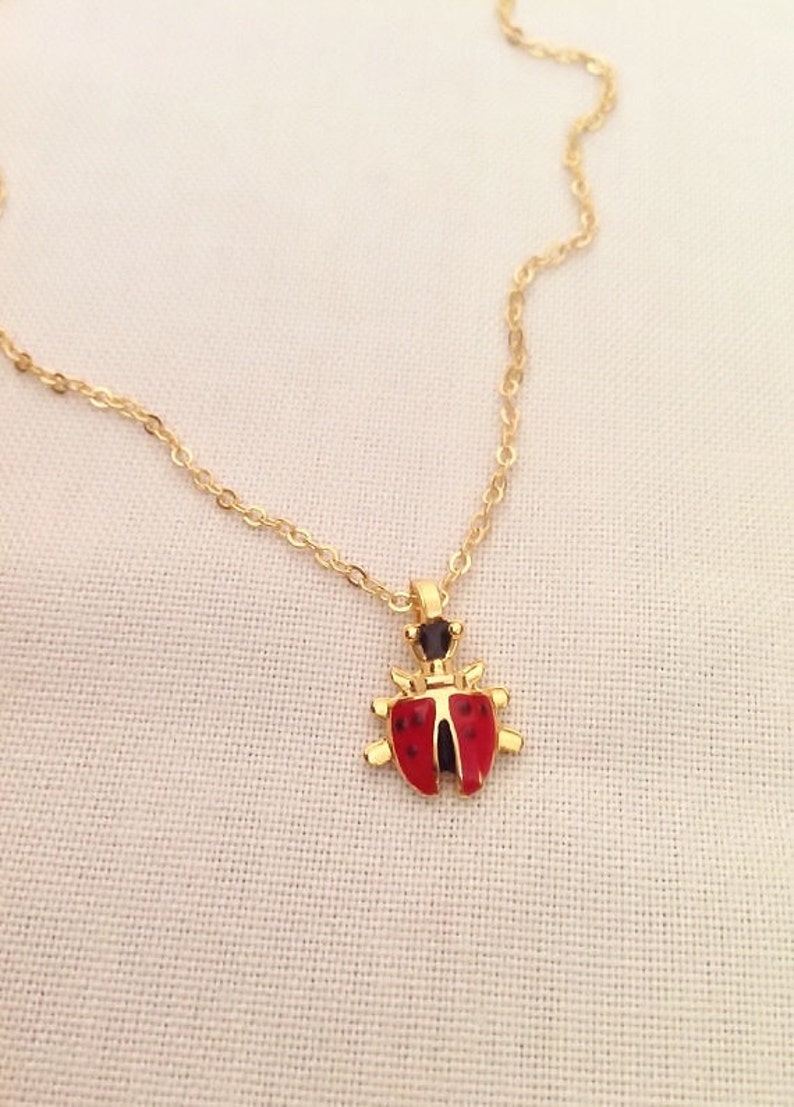 Gold Plated Ladybird Necklace Kids Necklace Ladybug Charm - Etsy